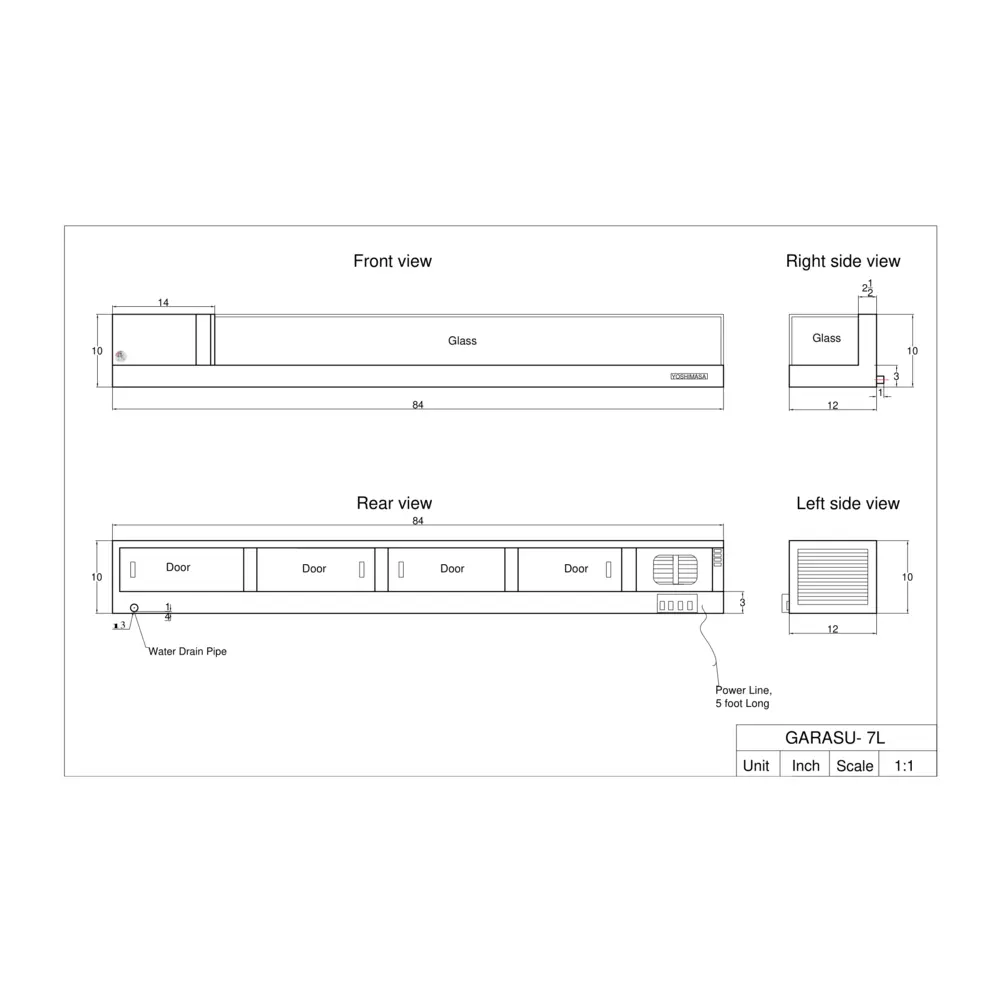 Yoshimasa Garasu-7L/7R Sushi case – PureRange Food Equipment ...