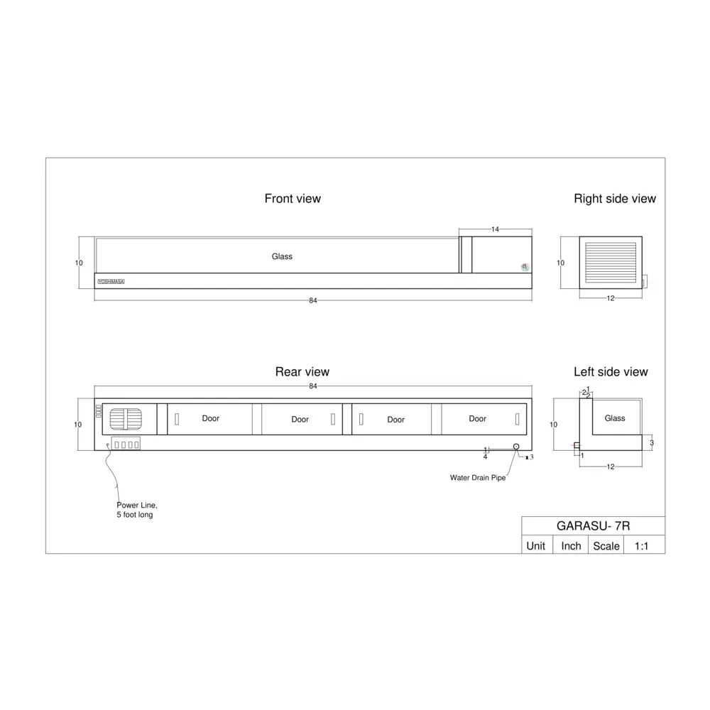 Yoshimasa Garasu-7L/7R Sushi case – PureRange Food Equipment ...